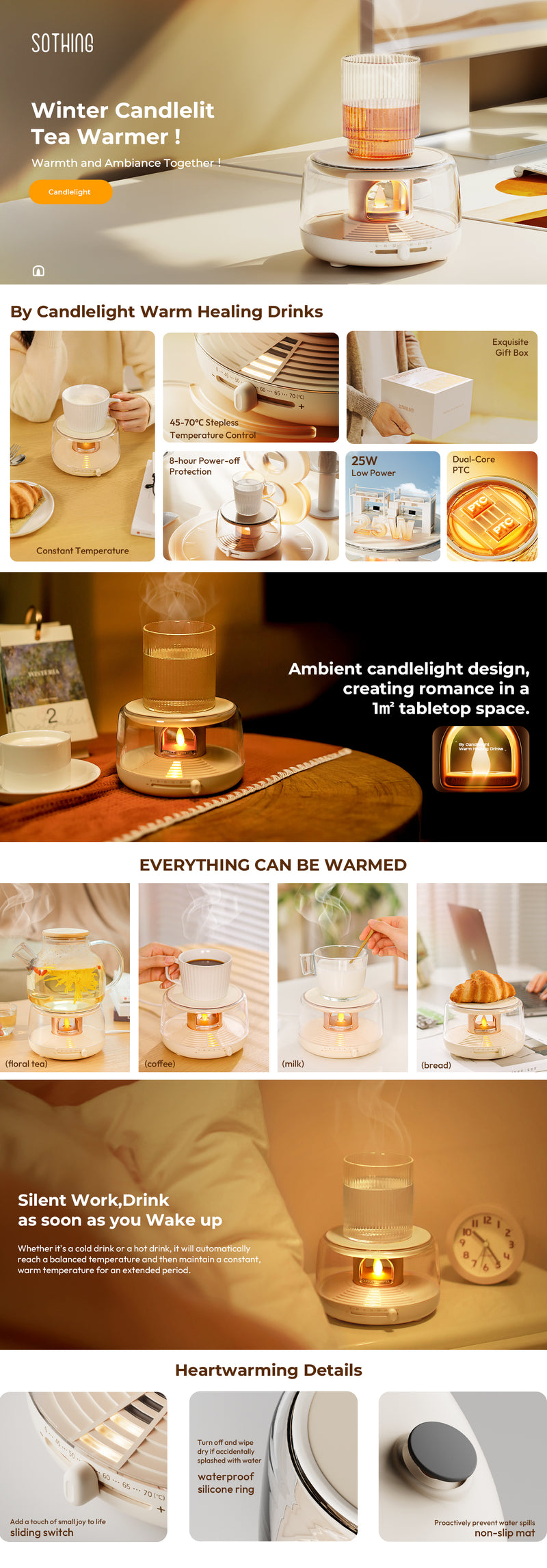 Smart Warming Coaster - candle light